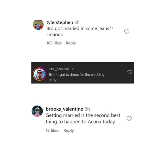 Ronald Acuña Jr.'s wedding day attire choice sparks playful fan banter ...