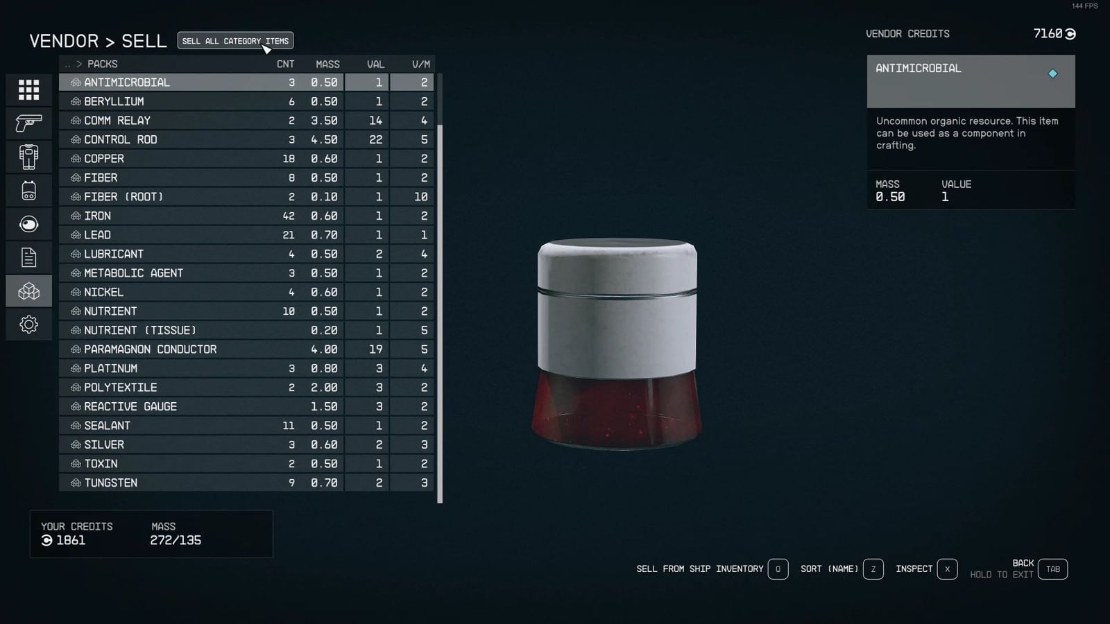 Starfield's StarUI mod guide: Get a more detailed inventory UI