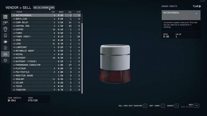 Starfield's StarUI mod guide: Get a more detailed inventory UI