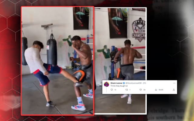 203-pound boxer winces in pain after absorbing single leg kick from 155 ...