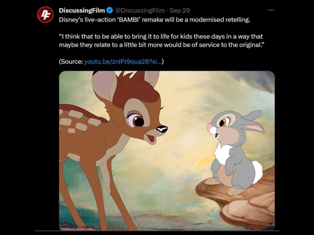 Bambi: "Disney about to ruin another classic movie": Bambi live-action ...