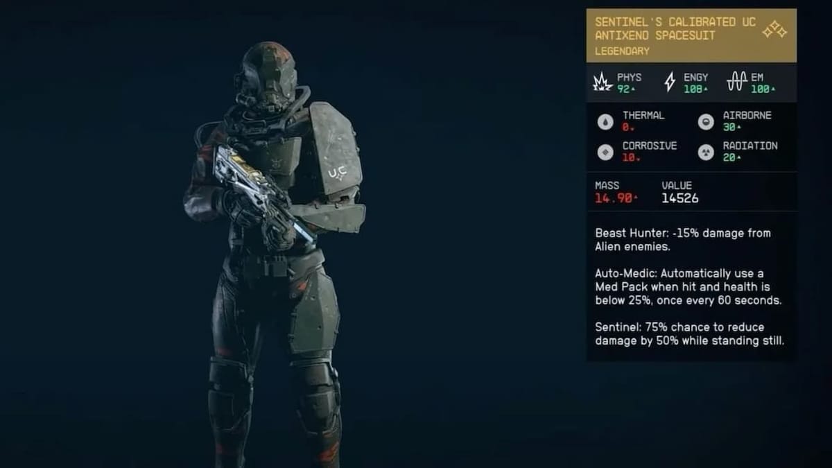 10 overpowered legendary armor in Starfield