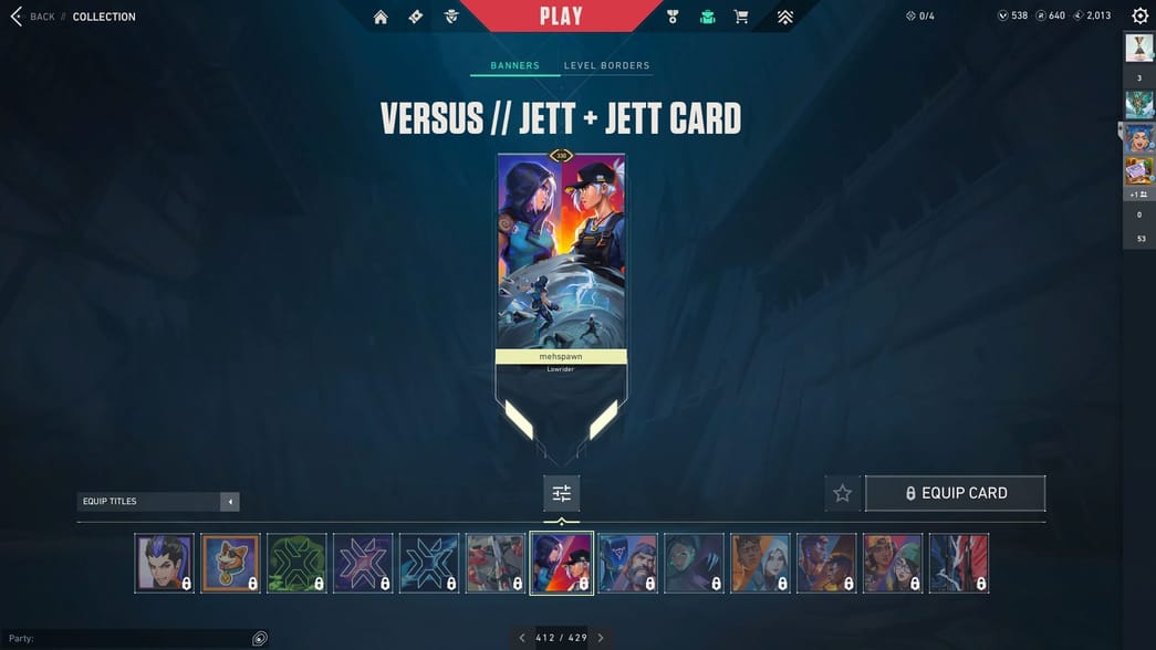 5 best Jett Player Cards that can be purchased in Valorant's Accessories store