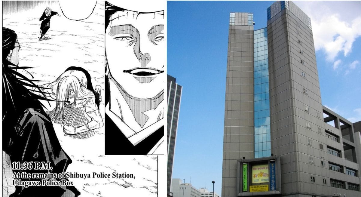 The locations of Jujutsu Kaisen's Shibuya arc: The layout of Shibuya ...