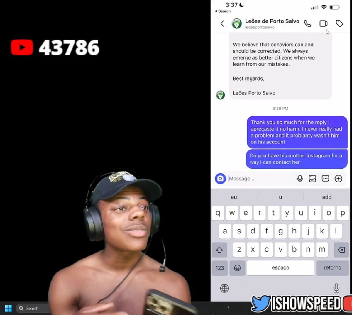 “He got kicked out the club!” - IShowSpeed reacts as Portuguese club ...