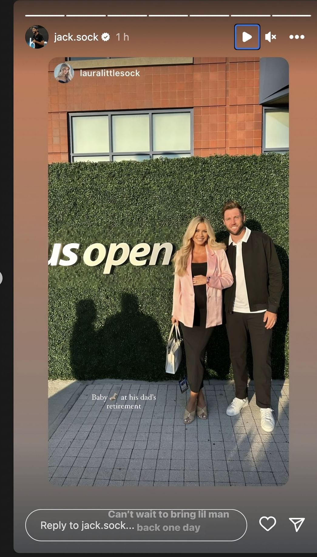 "Baby Sock at his dad’s retirement" - Jack Sock’s pregnant wife Lauren ...