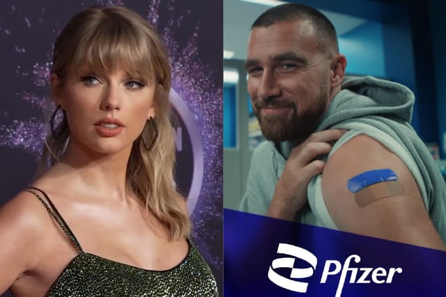 Travis Kelce faces backlash from fans over Pfizer commercial - “Taylor ...