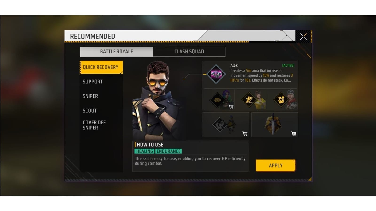 How to make a character combination in Free Fire