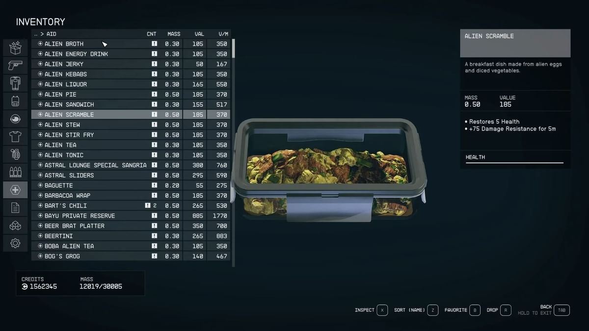 Food: 10 best Starfield food and items for ranged combat