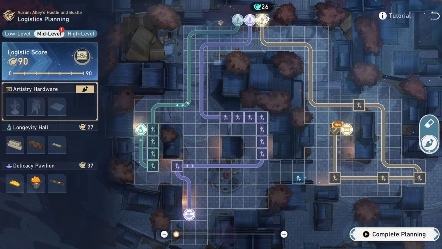 Honkai Star Rail Logistics Planning: Mid-level scores 45, 75, 90 guide