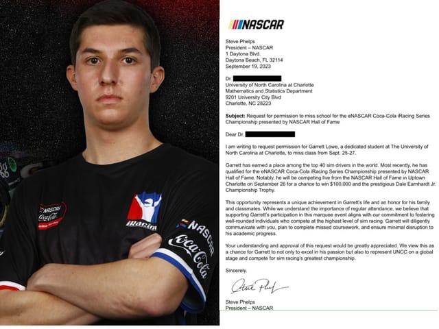 Garrett Lowe shares NASCAR president’s letter to university requesting ...
