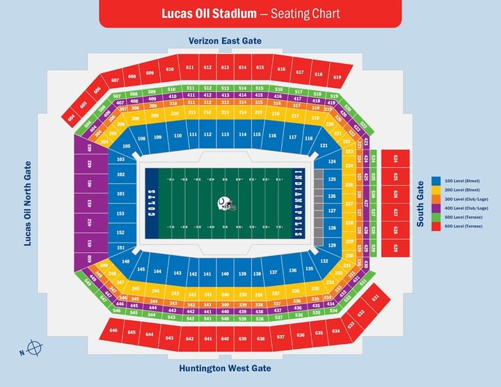 What is the capacity of Lucas Oil Stadium?