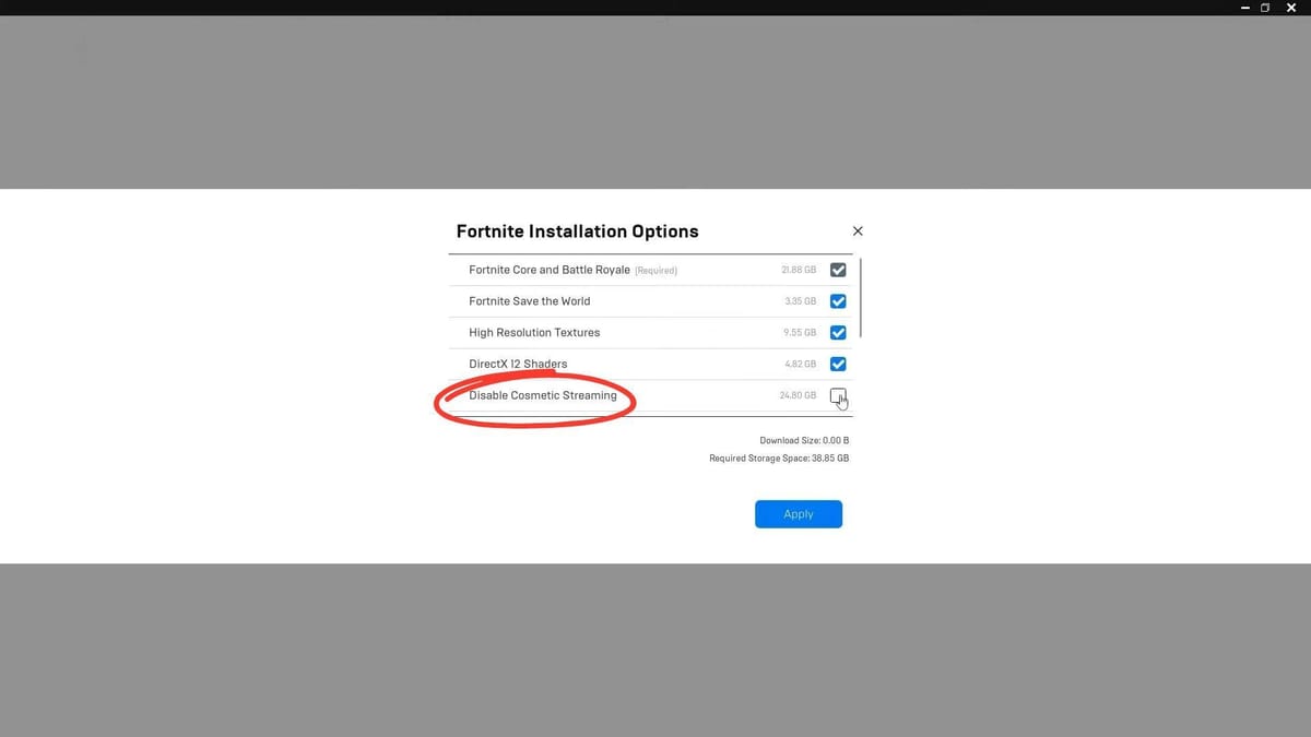 Cosmetic streaming: How to disable cosmetic streaming in Fortnite