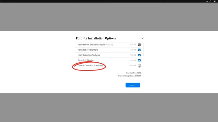 Cosmetic streaming: How to disable cosmetic streaming in Fortnite