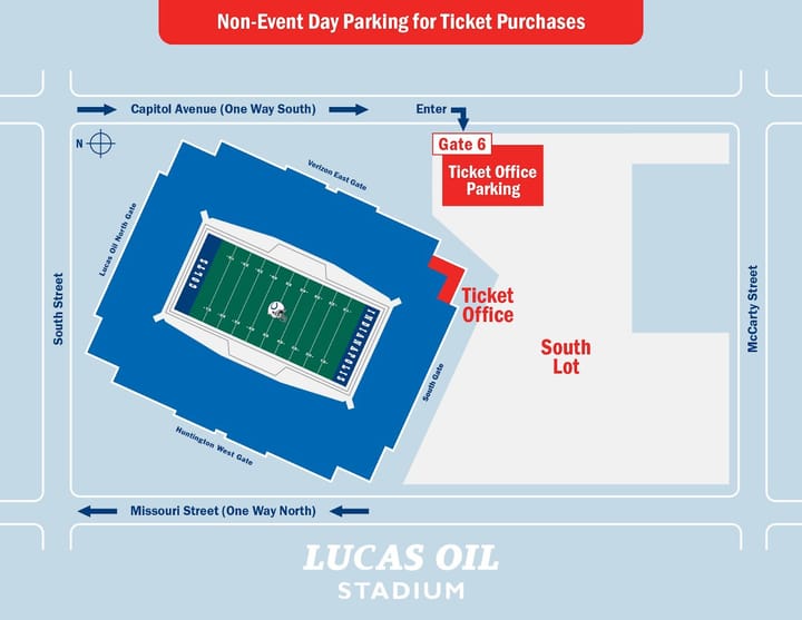 What is the capacity of Lucas Oil Stadium?