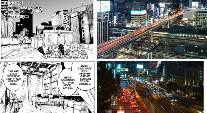 The locations of Jujutsu Kaisen's Shibuya arc: The layout of Shibuya ...