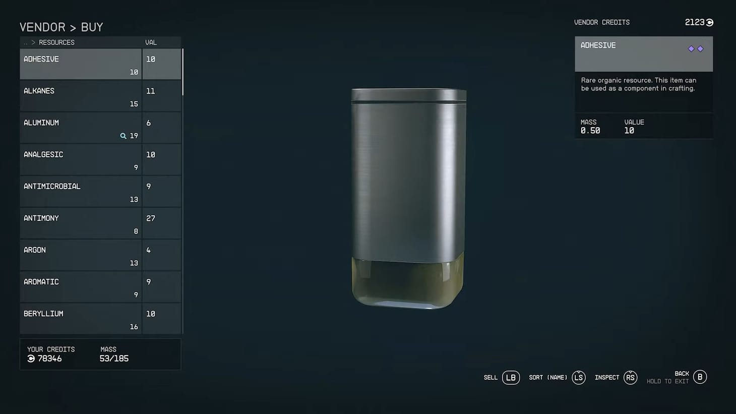 Adhesive: Starfield: Where to get adhesive