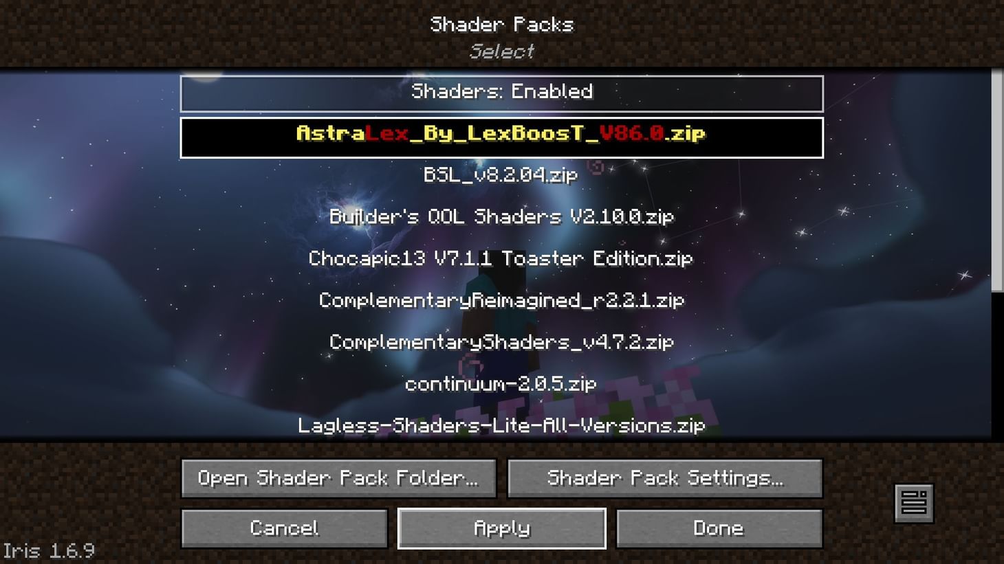How to install Iris shader mod for Minecraft 1.20.2