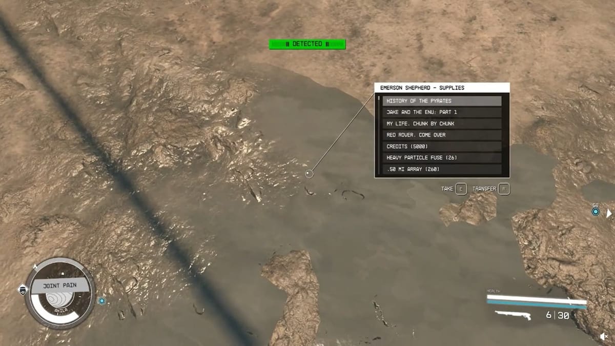 Starfield player discovers hidden treasures under puddle