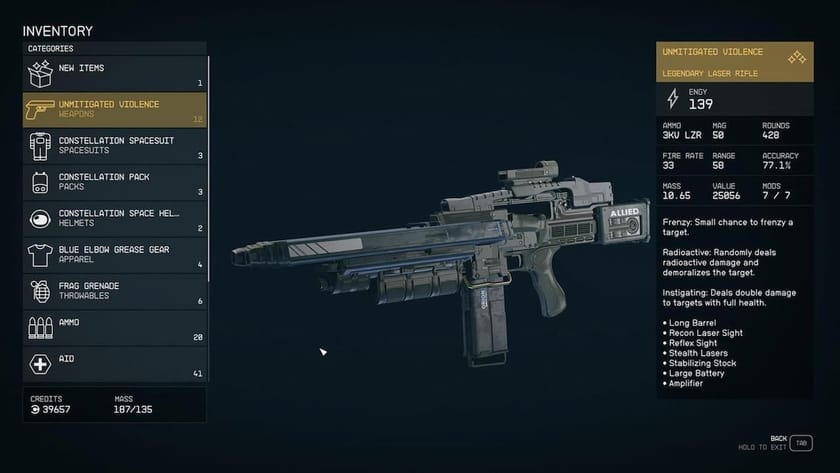 10 overpowered Legendary weapons in Starfield