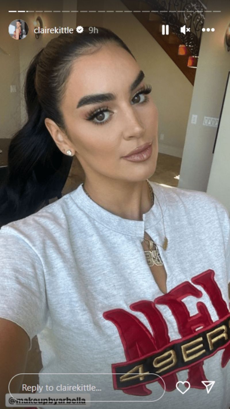 IN PHOTOS: Claire Kittle dashes in stunning outfit as 49ers record ...