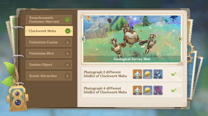 Genshin Impact: Photograph 4 different kinds of Clockwork Meka