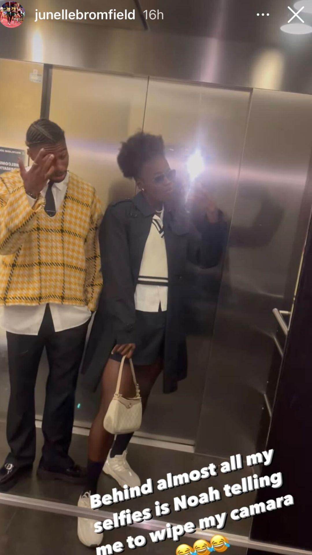 Noah Lyles' and his girlfriend Junelle Bromfield pose at Zurich Diamond ...