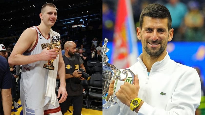 Watch: Nikola Jokic's compatriot Novak Djokovic gets emotional alongside Serbian basketball team ...