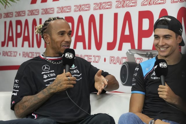 Watch: Lewis Hamilton and Esteban Ocon go racing before the 2023 F1 ...