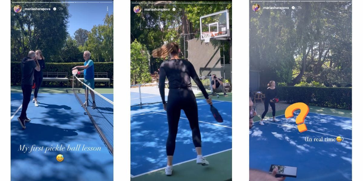 Maria Sharapova receives her first pickleball lesson from John McEnroe ...