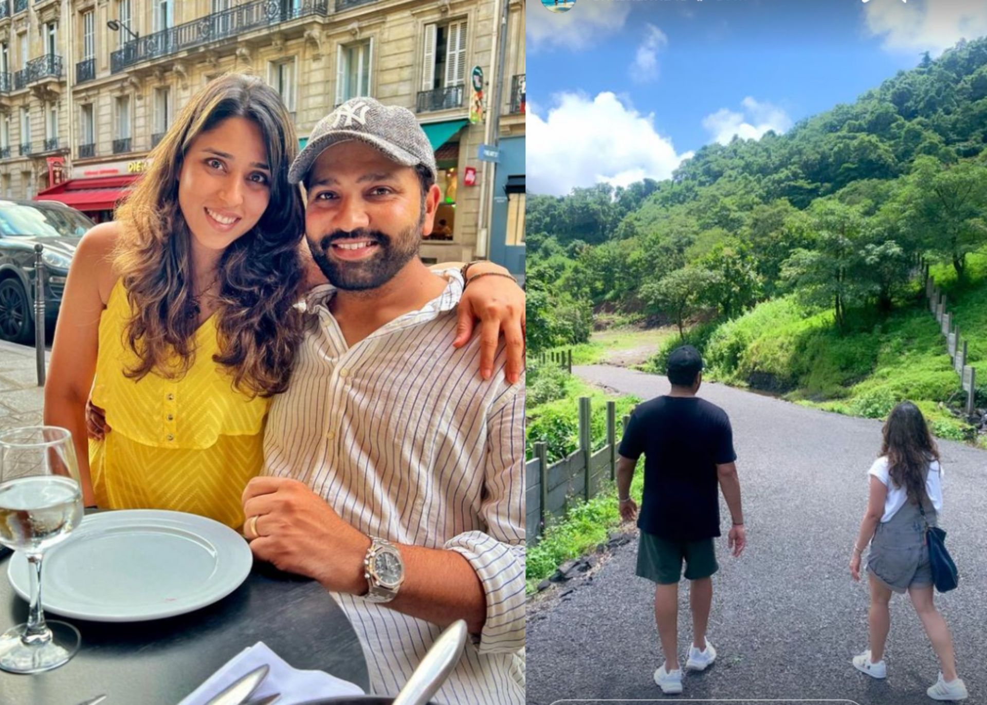 Rohit Sharma poses with his wife at a serene location during time off ...