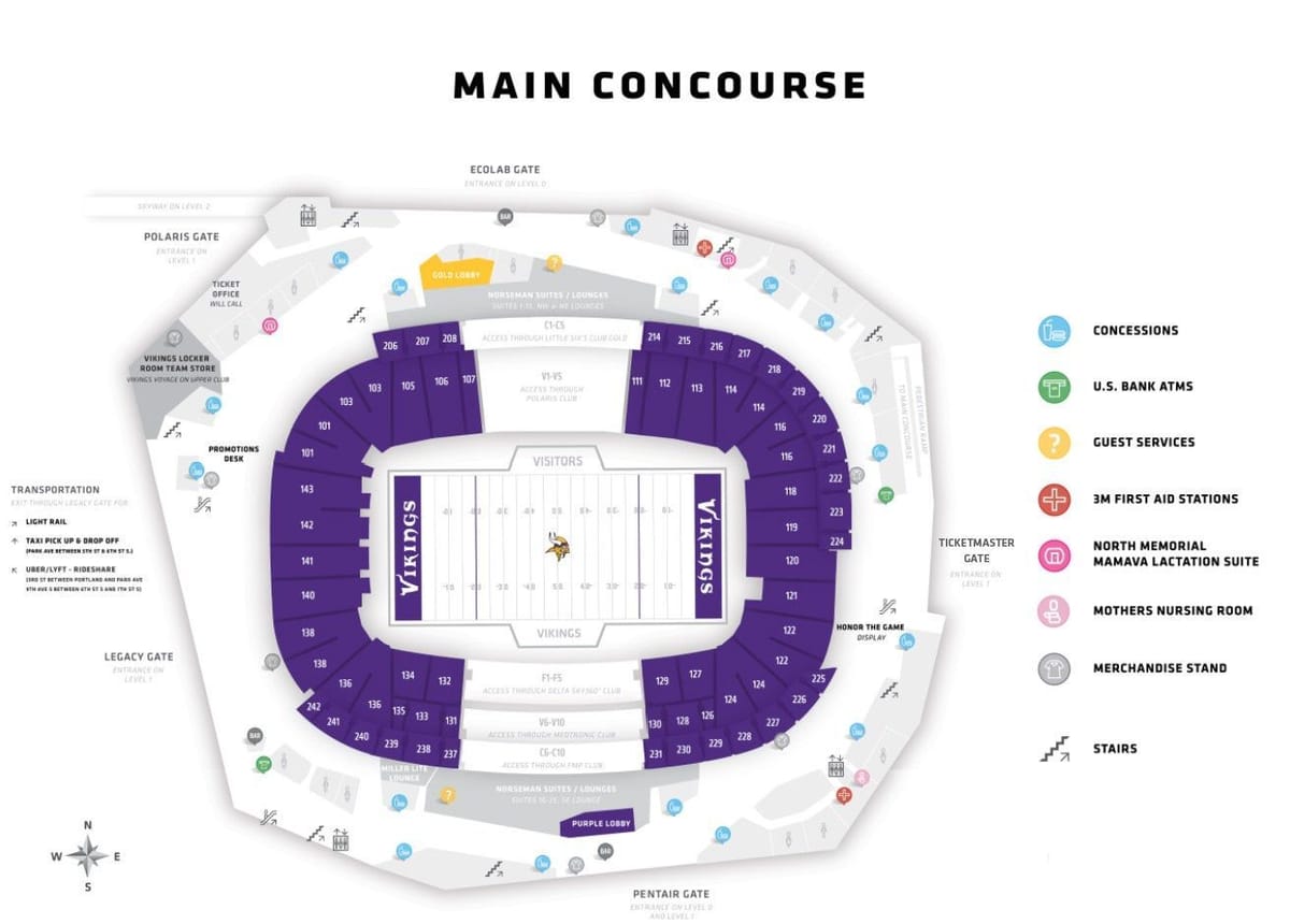What is the capacity of the U.S. Bank Stadium?