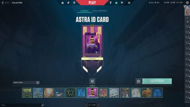 5 best Astra Player Cards to buy from Valorant's Accessories Store