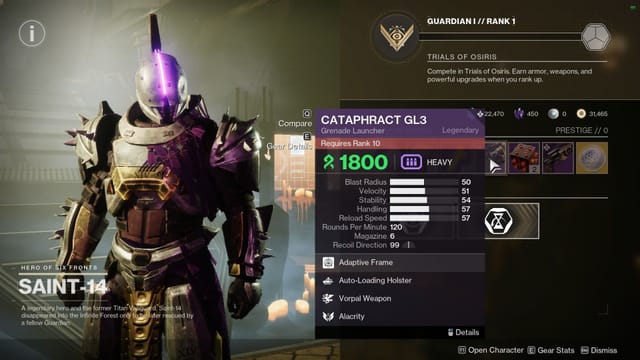Destiny 2 Cataphract GL3 god rolls, drop locations, and more