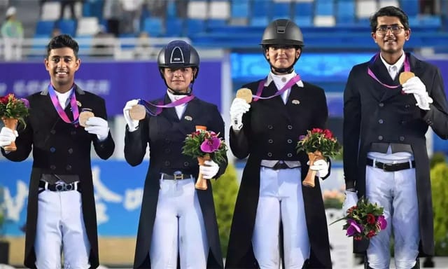 Indian Equestrian Asian Games 2023 Results Day 3: Dressage team wins gold