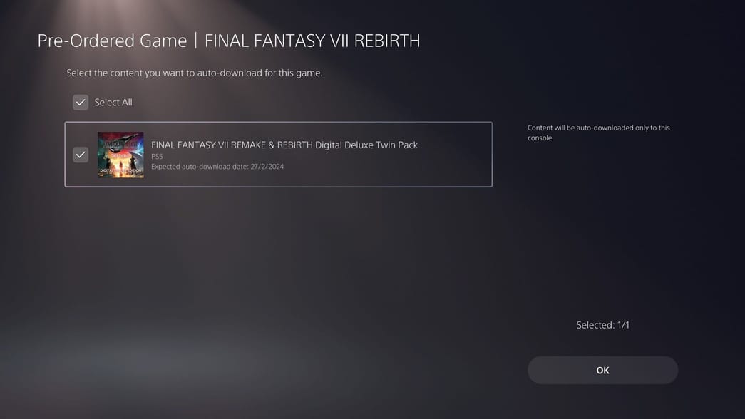 Final Fantasy 7 Rebirth pre-load date and time revealed
