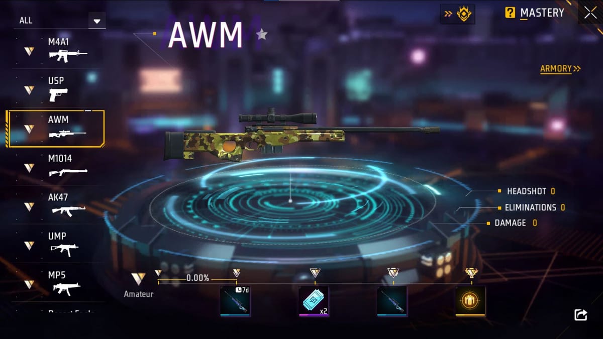 List of all weapons in Free Fire