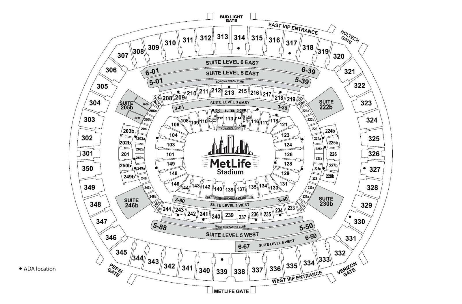 What is the capacity of MetLife Stadium?