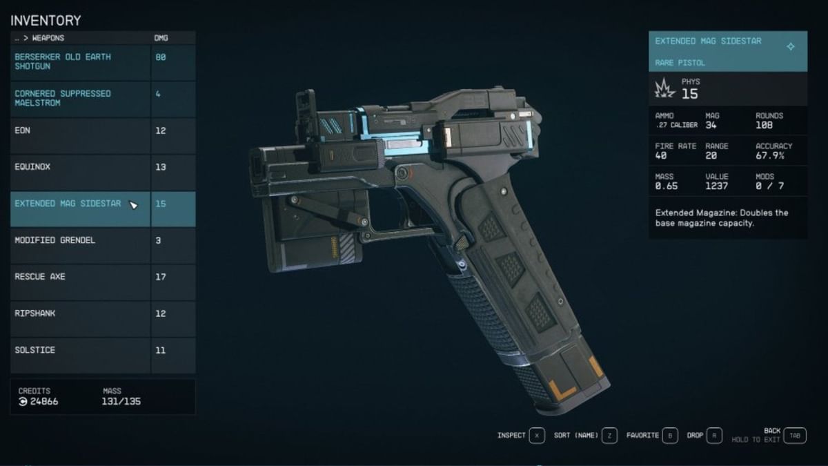 10 best Starfield beginner weapons