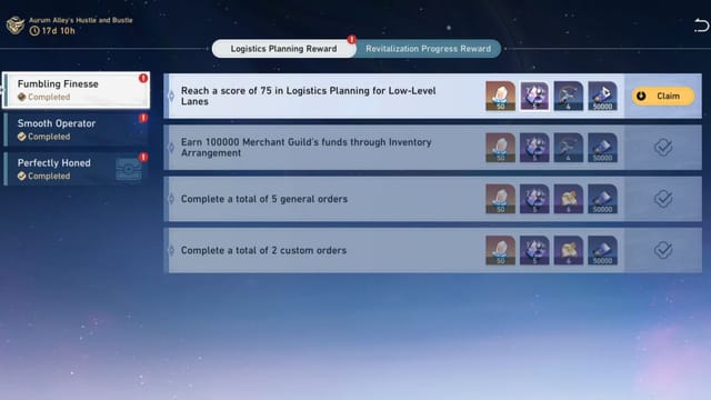 Honkai Star Rail Logistics Planning: Low-level score 45, 75, 90 guide