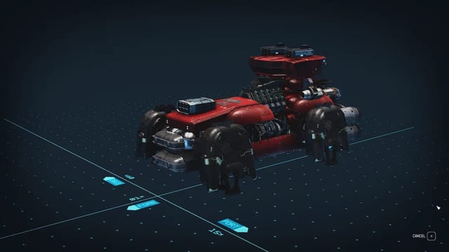 Starfield racecar spaceship build guide: Parts, colors, and more