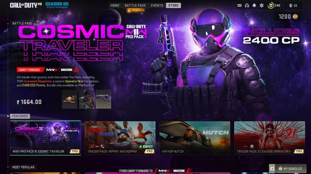 Cosmic Traveler Pro Pack in Warzone 2 and MW2: Price, what's included ...