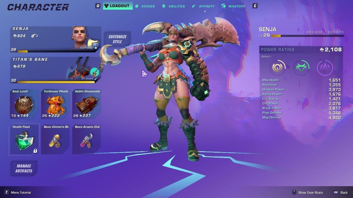 All Wayfinder stats and power rating explained