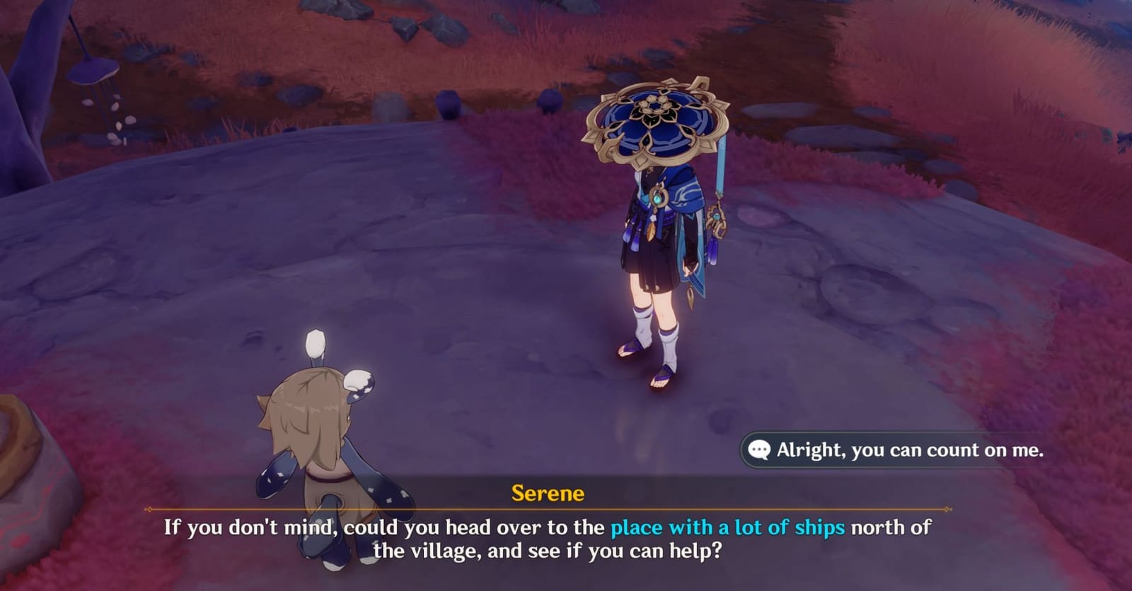 Genshin Impact "place with a lot of ships" location and Ahes' quest guide