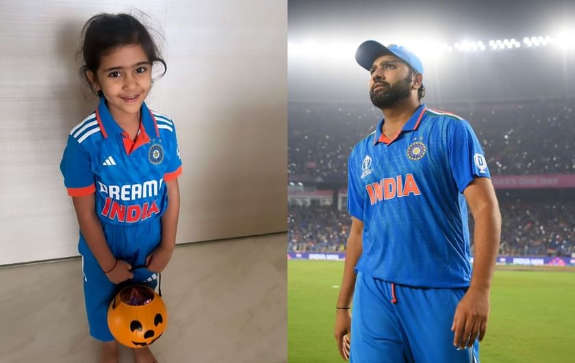 [In Pictures] Rohit Sharma's daughter Samaira wears his Indian team ...