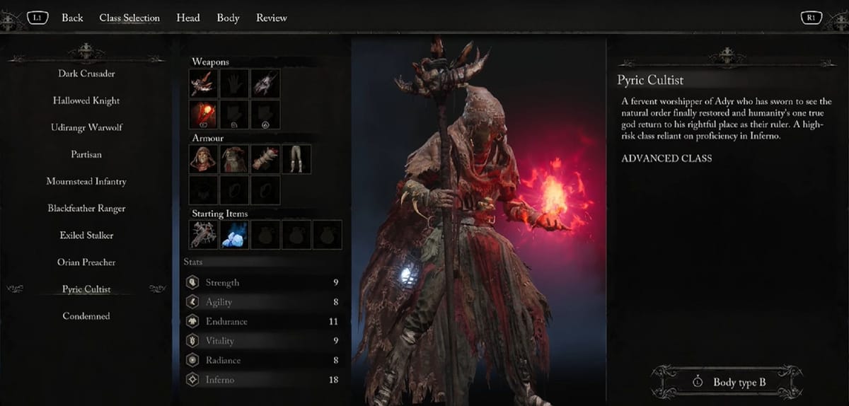 All starting classes in Lords of the Fallen explained