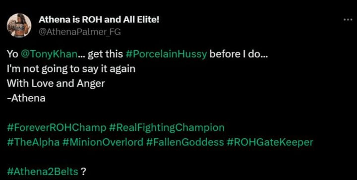 Athena (fka Ember Moon) makes bold demand to AEW President Tony Khan