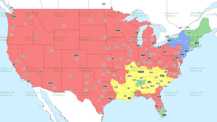 NFL Week 8 Coverage Map 2023: TV schedule, channel and broadcast ...