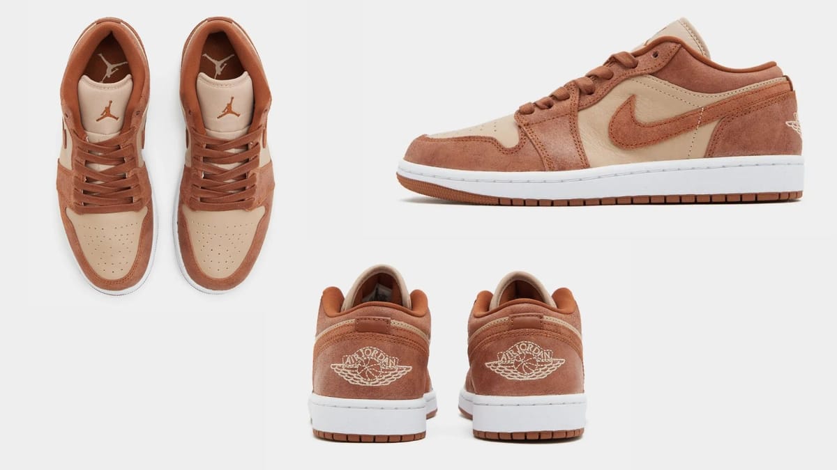 Nike: Air Jordan 1 Low "Cracked Suede Tan Russet" shoes: Where to get ...