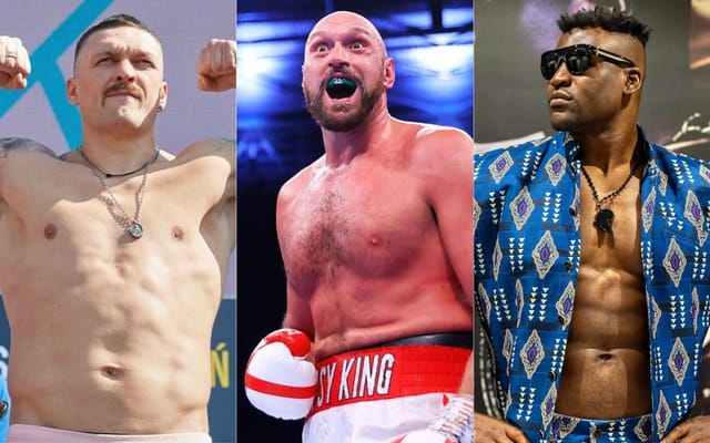 Oleksandr Usyk: "He's got high heels on!" - Tyson Fury poses with ...